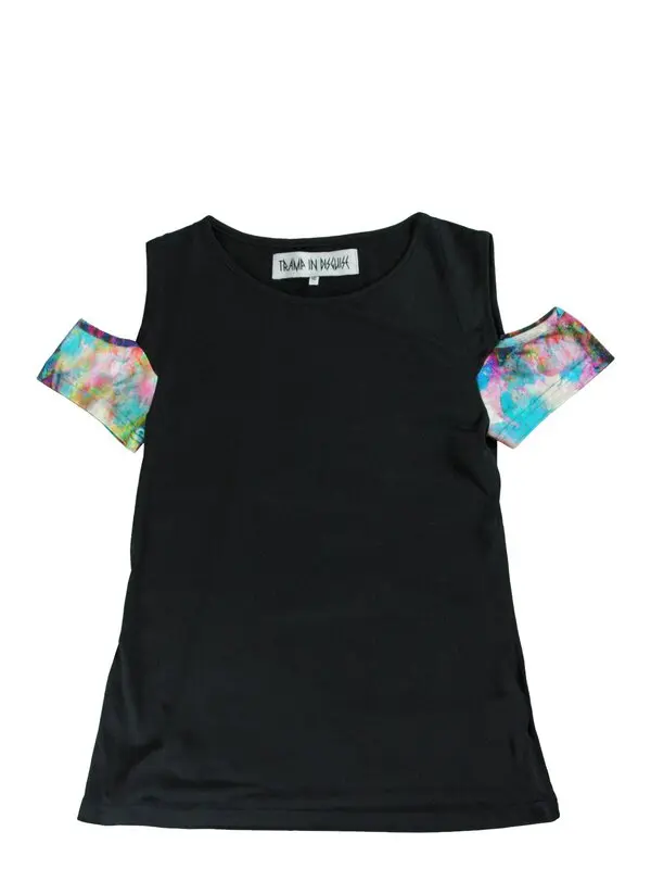 TRAMP IN DISGUISE Florence Cold Shoulder T-shirt - Black