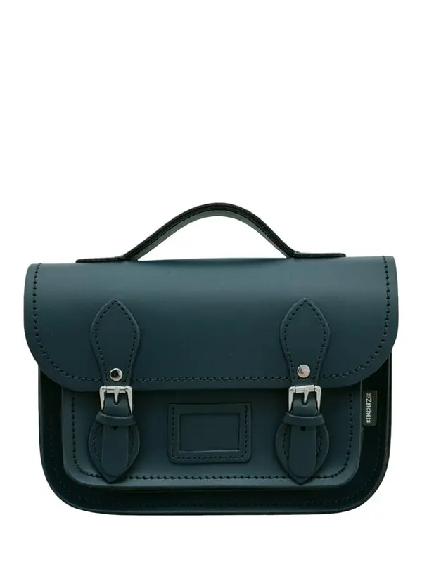 ZATCHELS Leather Midi Satchel 9-inch - Green