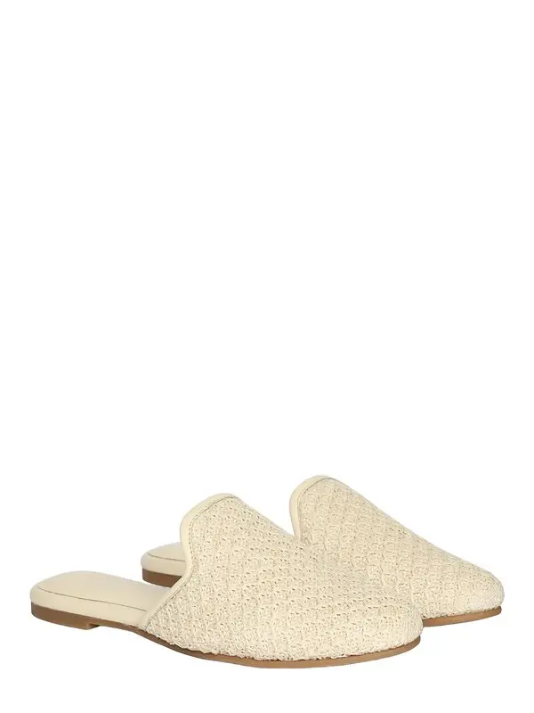 JELAVU Andrea Raffia Mules - White