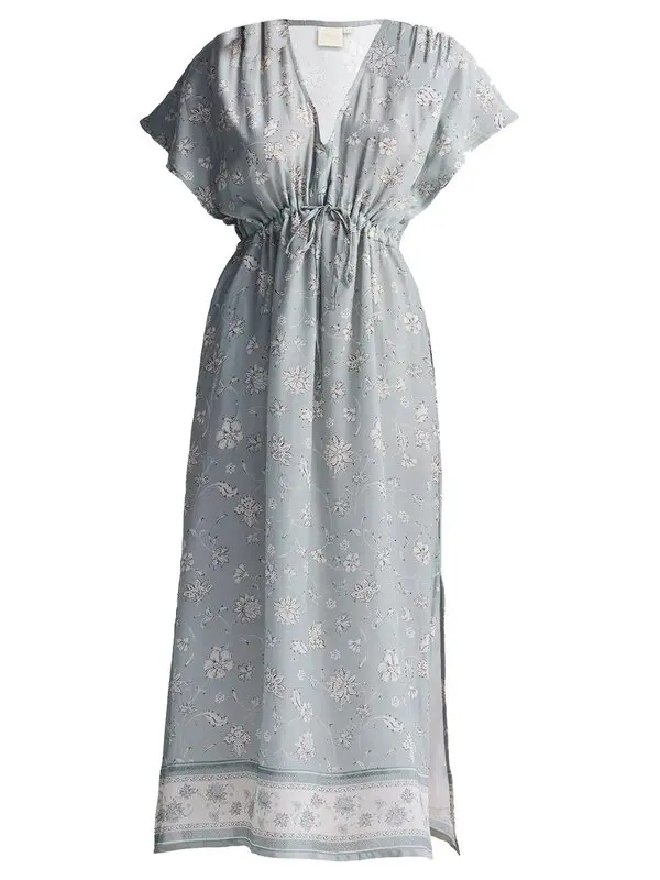 REISTOR Gathered Maxi Dress - Green
