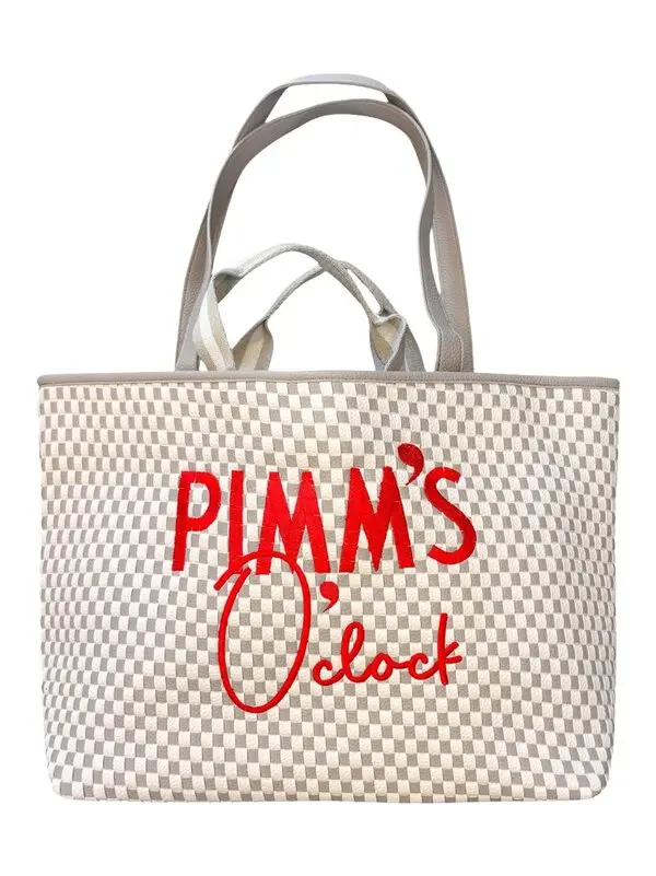 LILLY LOVES Pimms O'clock Chequered Handbag - Grey/red