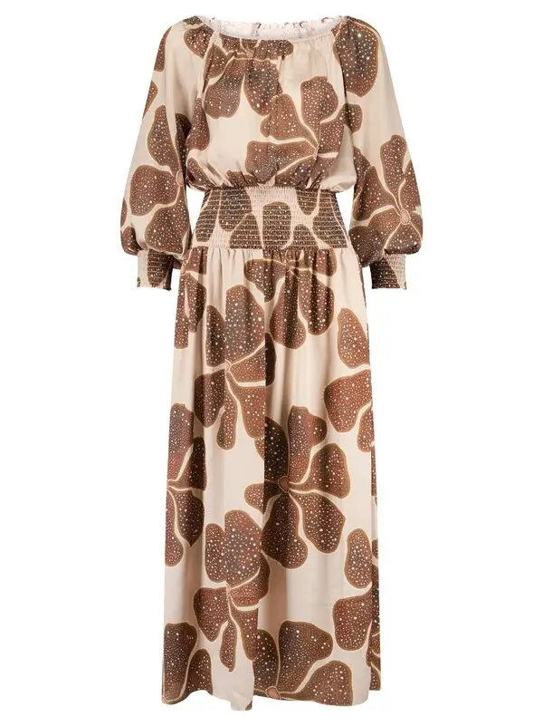 TRAFFIC PEOPLE Full Bloom Floral Maxi Dress - Brown