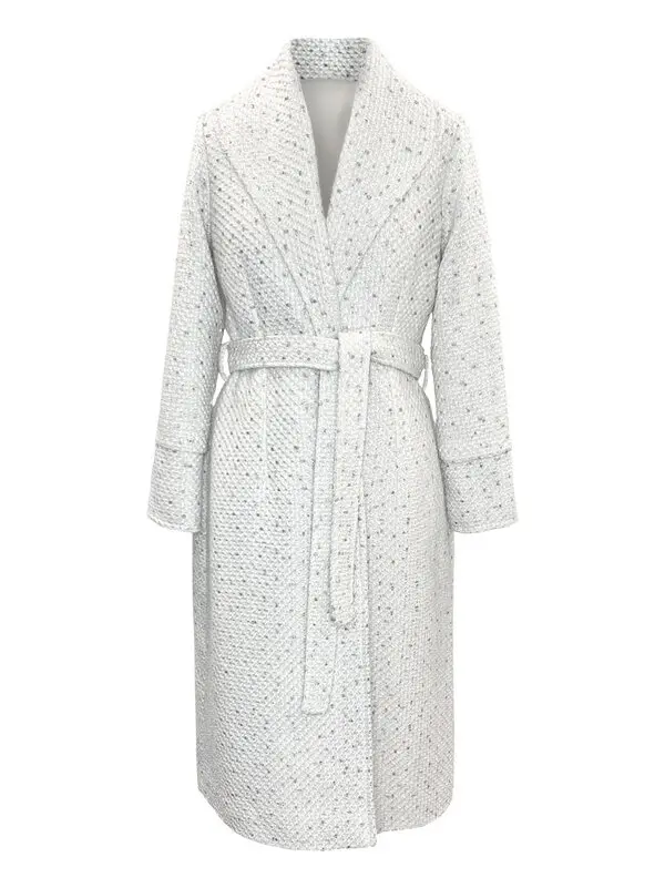 ALIE STREET LONDON Bouclé Sabrina Mid-length Coat - White