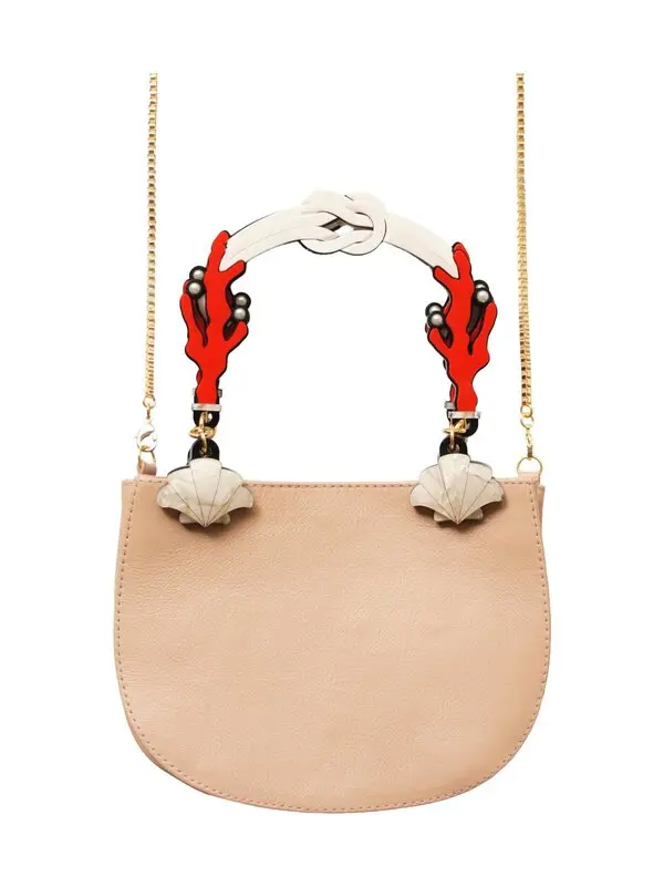 GISSA BICALHO Handmade Bag With Acrylic Handles And Chain Strap - Orange