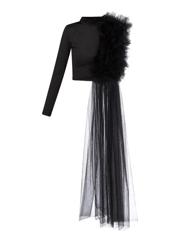 LIA ARAM Deconstructed Maillot Top - Black