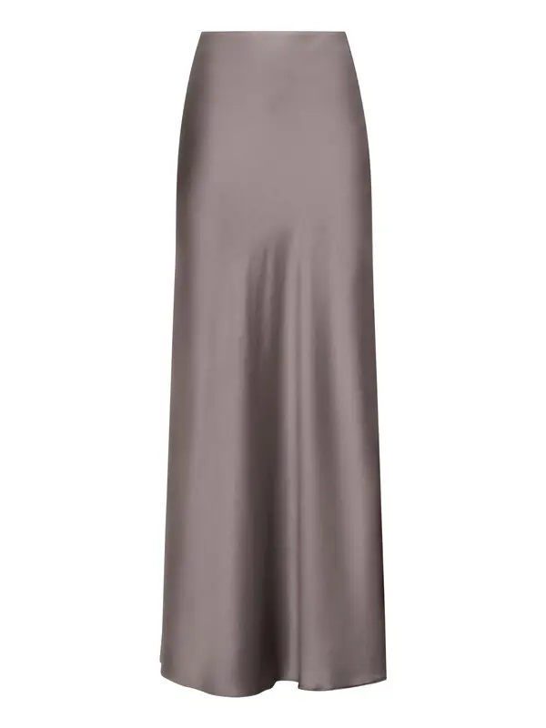 HER CIPHER Silk Maxi Skirt - Grey