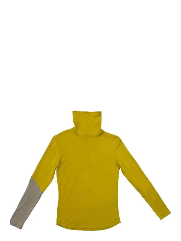 CARLTON JONES Bamboo Blend Turtleneck With Combo Sleeve - Yellow