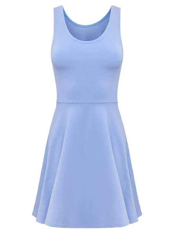 MANDRAGORA Cotton Blend Strap Dress - Blue