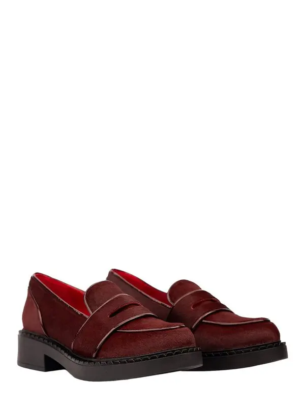 ROSAMUND MUIR LONDON Stratford Calf Hair Loafers - Red