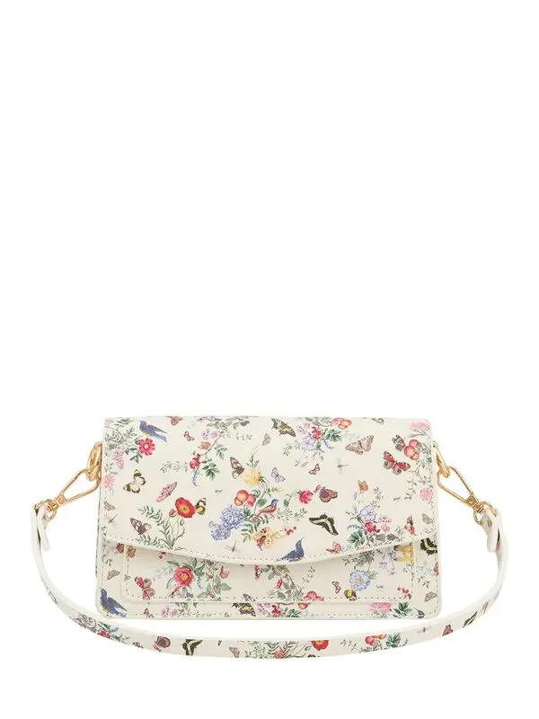 FABLE ENGLAND Alice Garden Printed Shoulder Bag - White