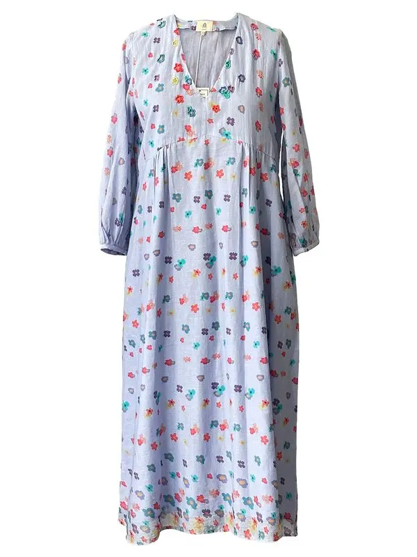 SR BY SONALI RAMAN Astrid Floral Print Midi Dress - Purple