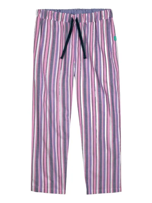 LOUNGERS Organic Brushed Cotton Loungewear Trousers - Pink/white/grey