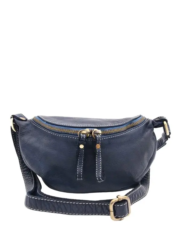BOLSA NOVA HANDBAGS Avery Italian Leather Crossbody Bag - Blue