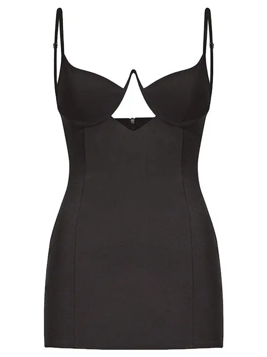 MAISON SEL Cut Out Mini Dress - Black