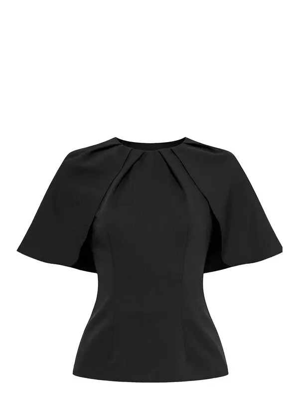 NISSA Cape-design Bodycon Top - Black