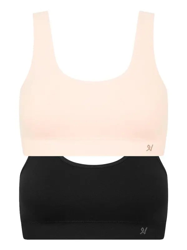 NUDEA Essentials Crop Top 2-pack - Black/pink