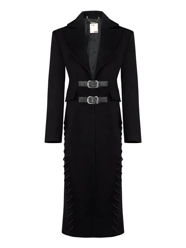 PCFG Cashmere Blend Long Overcoat - Black