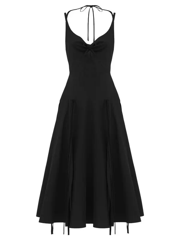 GEORGETTE Scarlet Midi Dress - Black