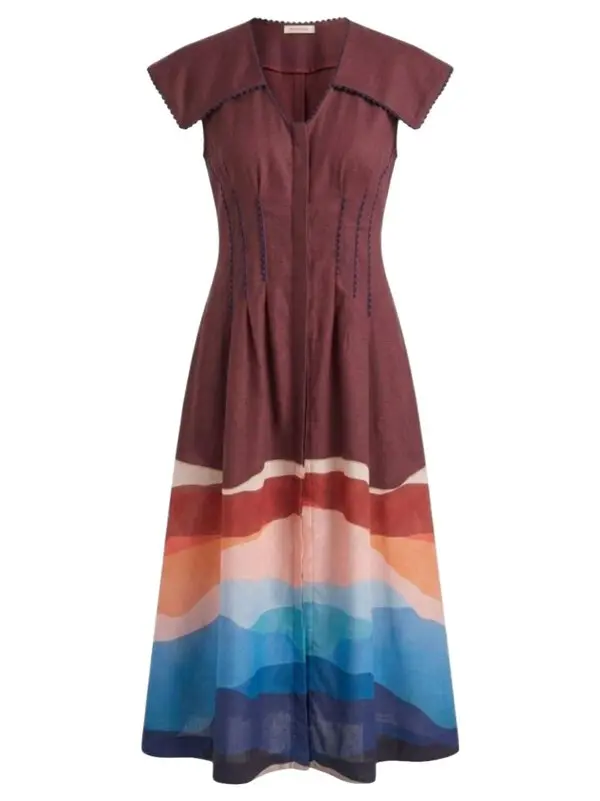 GLAM ON YOU Moana Linen Maxi Dress - Brown