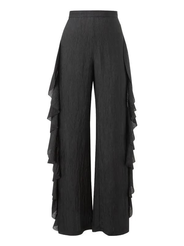 EMMA WALLACE Orla Crinkled Trouser - Black