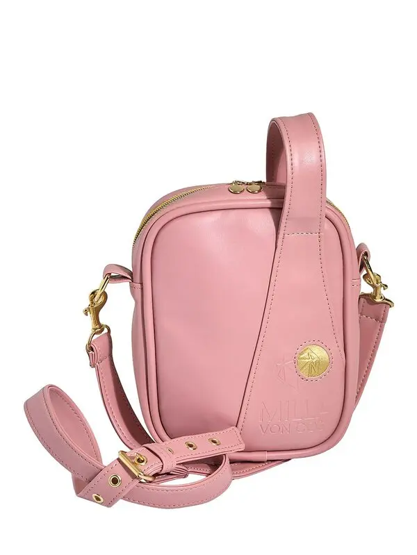 MILLA VON COSY Crossbody Bag With Gold Tone Hardware - Pink/gold