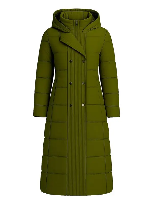 TANTRA SPAIN SL Long Fitted Quilted Anorak - Green