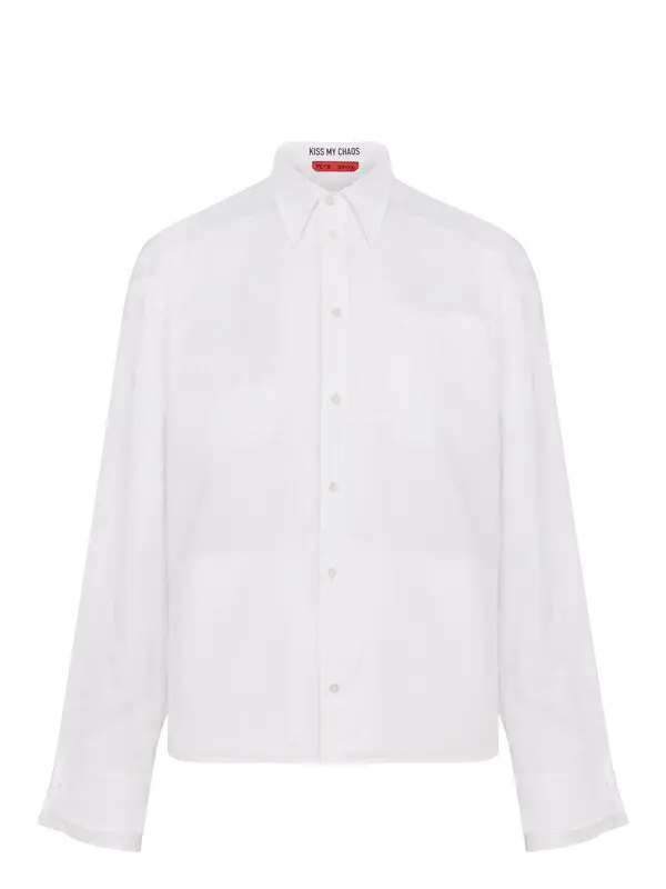 PCFG Pure Cotton Woven Shirt With Double Cuff - White