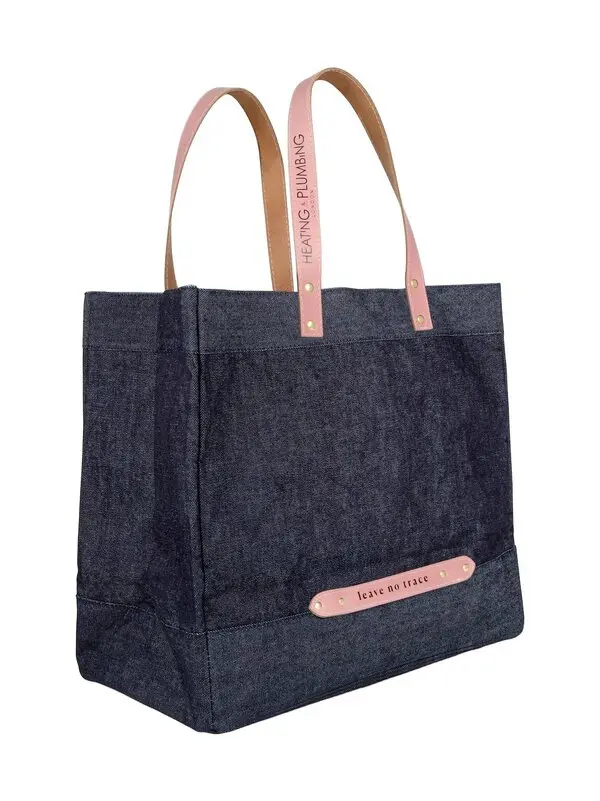 HEATING & PLUMBING LONDON Leave No Trace Picnic Denim Tote Bag - Pink