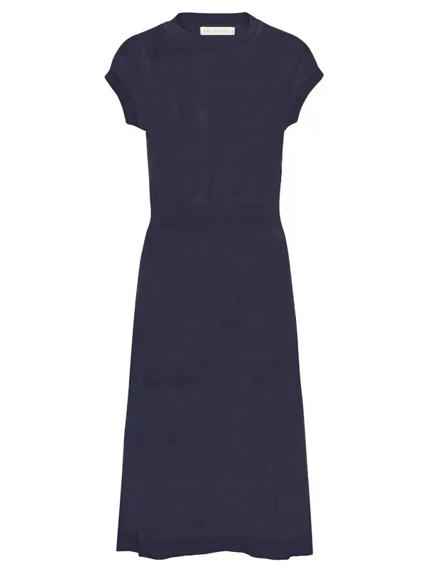 GROBUND Alma Cotton Midi Dress - Blue