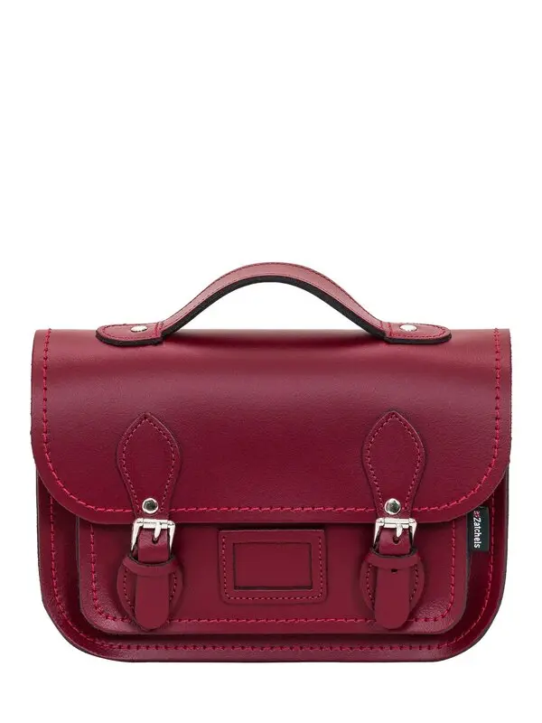 ZATCHELS Leather Midi Satchel 9-inch - Red
