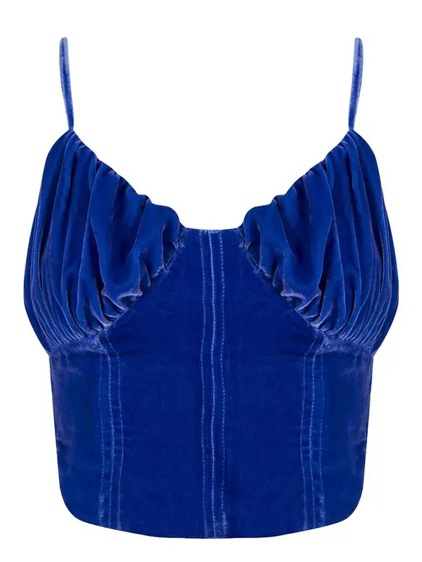 FIOLAS Vegan Silk Velvet Zoe Bustier - Blue
