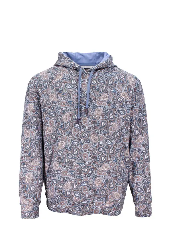 LORDS OF HARLECH Hank Trippy Paisley Hoodie - Grey