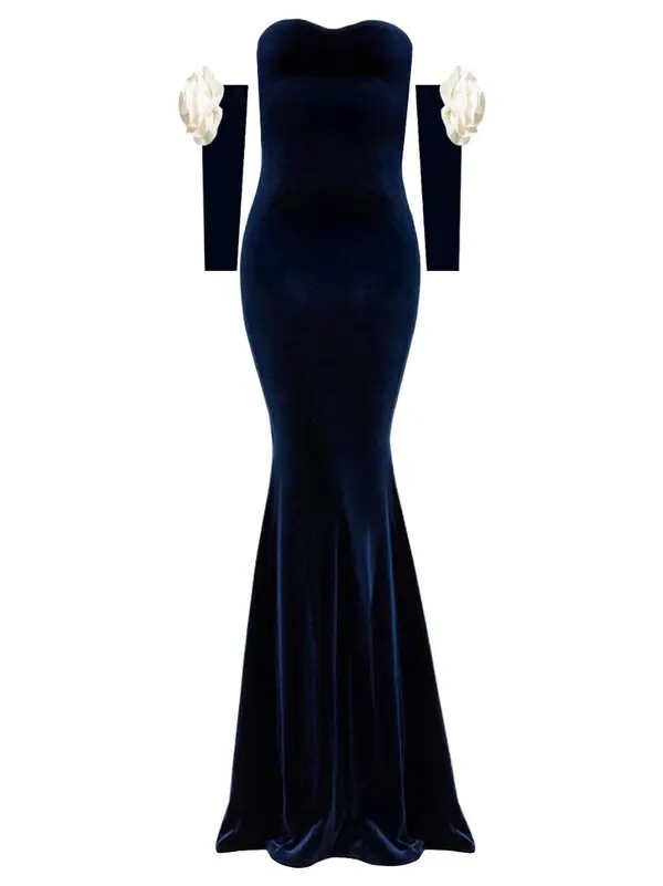 NUR KARAATA Versailles Rose Gown - Blue