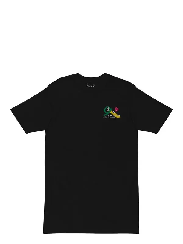 ANCHOR & CREW Gustatory Originals Shapes & Sizes Heavy Cotton Embroidered T-shirt - Black