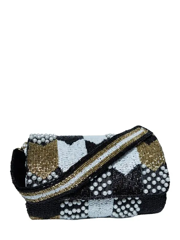NESAVAALI Handcrafted Box Flap Clutch - Black