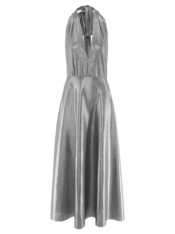 SILVIA SERBAN Bare Back Cloche Dress - Silver