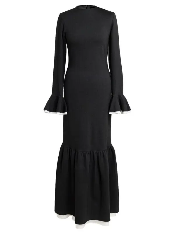 RAINSISTERS Long Sleeve Maxi Dress - Black
