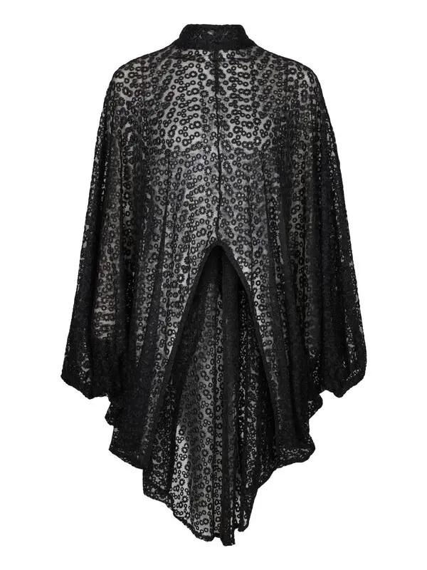 LIONESS BY TF Lacy Tunic Top - Black