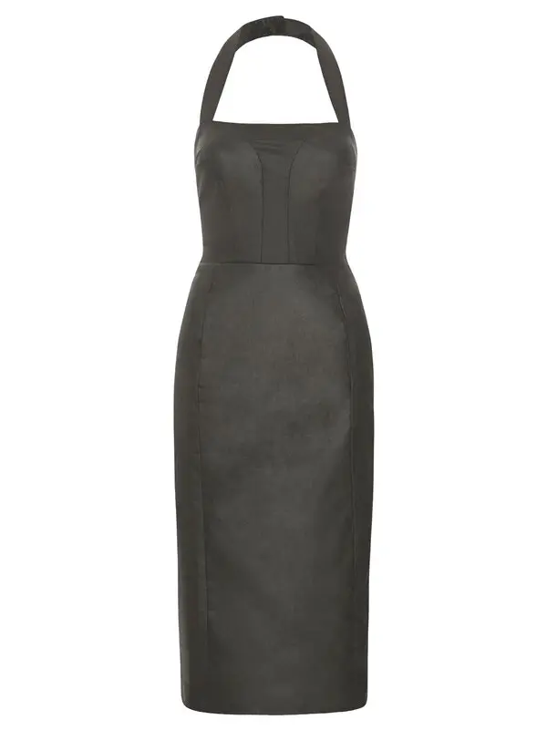 LAHIVE Aliza Waxed Halter Dress - Black