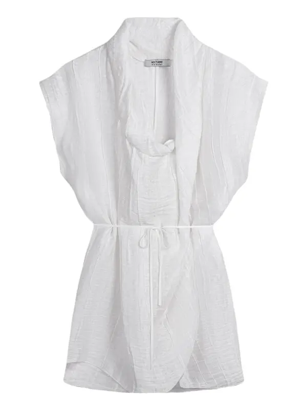 NOCTURNE Belted Vest - White