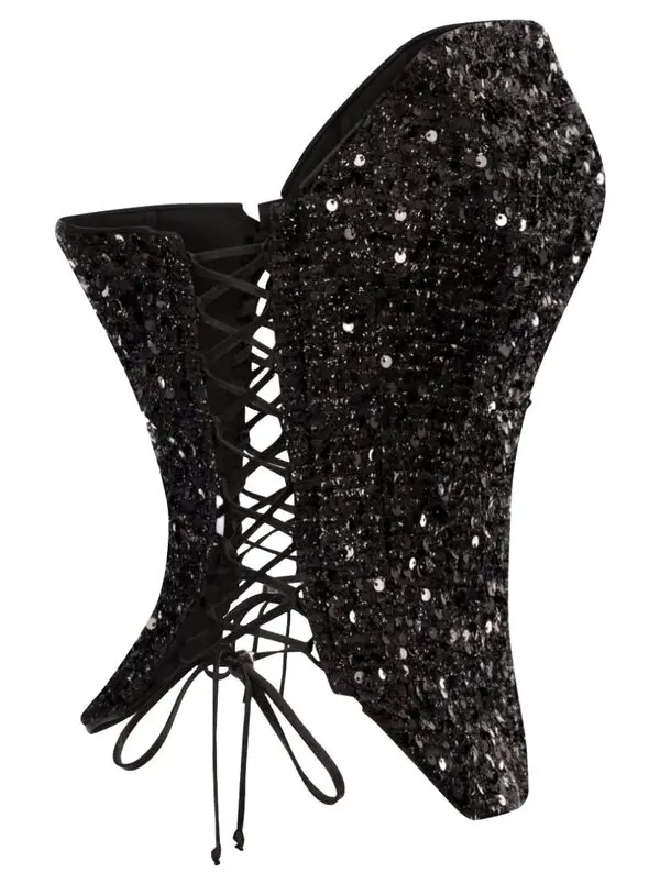 ELSAVA Nox Sequin Corset - Black