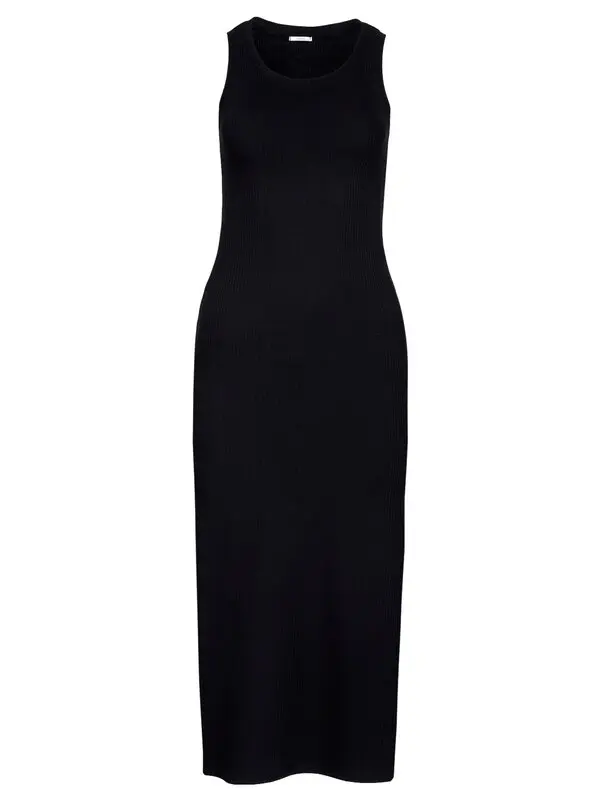 OH!ZUZA NIGHT&DAY Long Ribbed Sleeveless Dress - Black