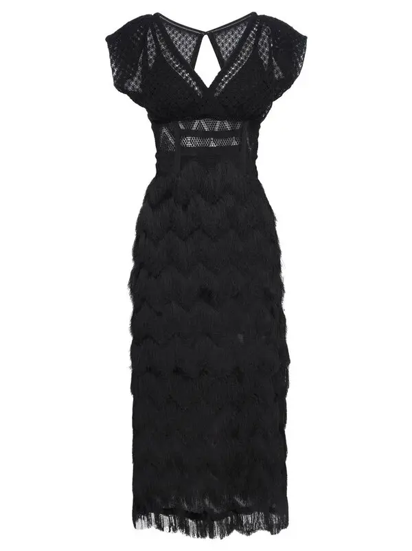 LAHIVE The Z Fringe Dress - Black