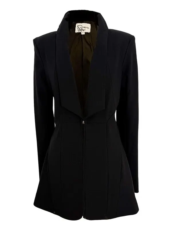 YOUMSARA Meridian Sculpted Evening Blazer With Plunge Cut - Black