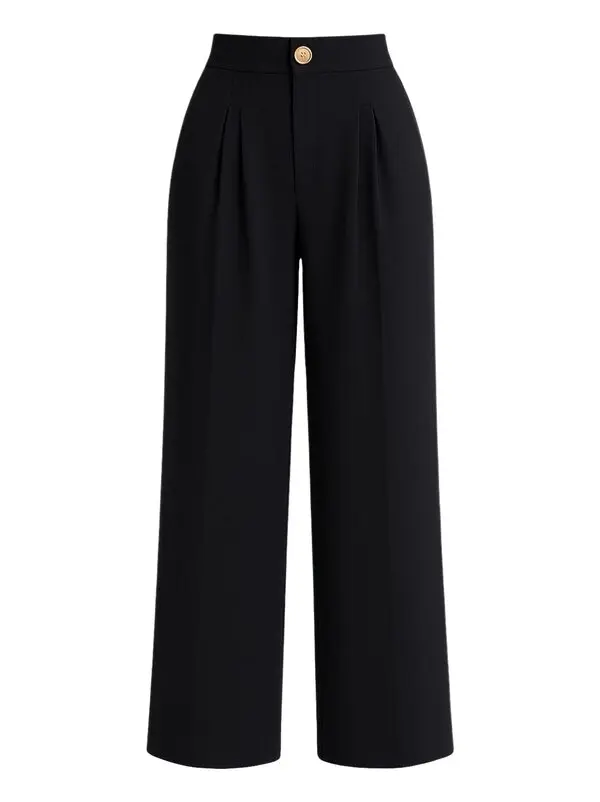 MONLICIA Elara High-waist Pleated Trousers - Black