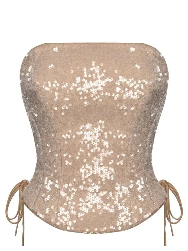 ELSAVA Riva Sequin Corset - Silver