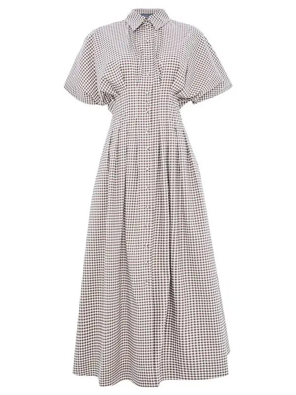 EXQUISE Regular Short Sleeve Shirt Dress - Grey