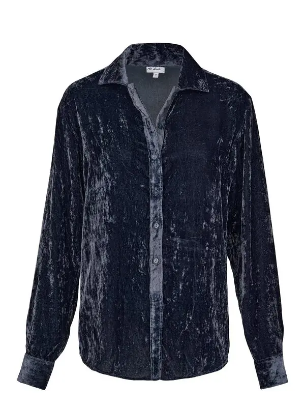 AT LAST... Silk Velvet Karen Shirt - Green
