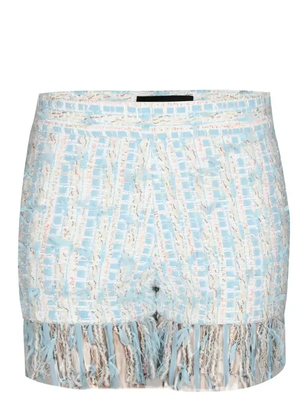 RUE AGTHONIS Tweed Shorts - Blue