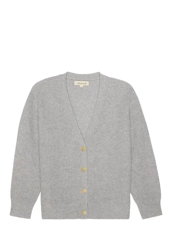 ELLSWORTH + IVEY Lilah V-neck Knit Cardigan - Grey